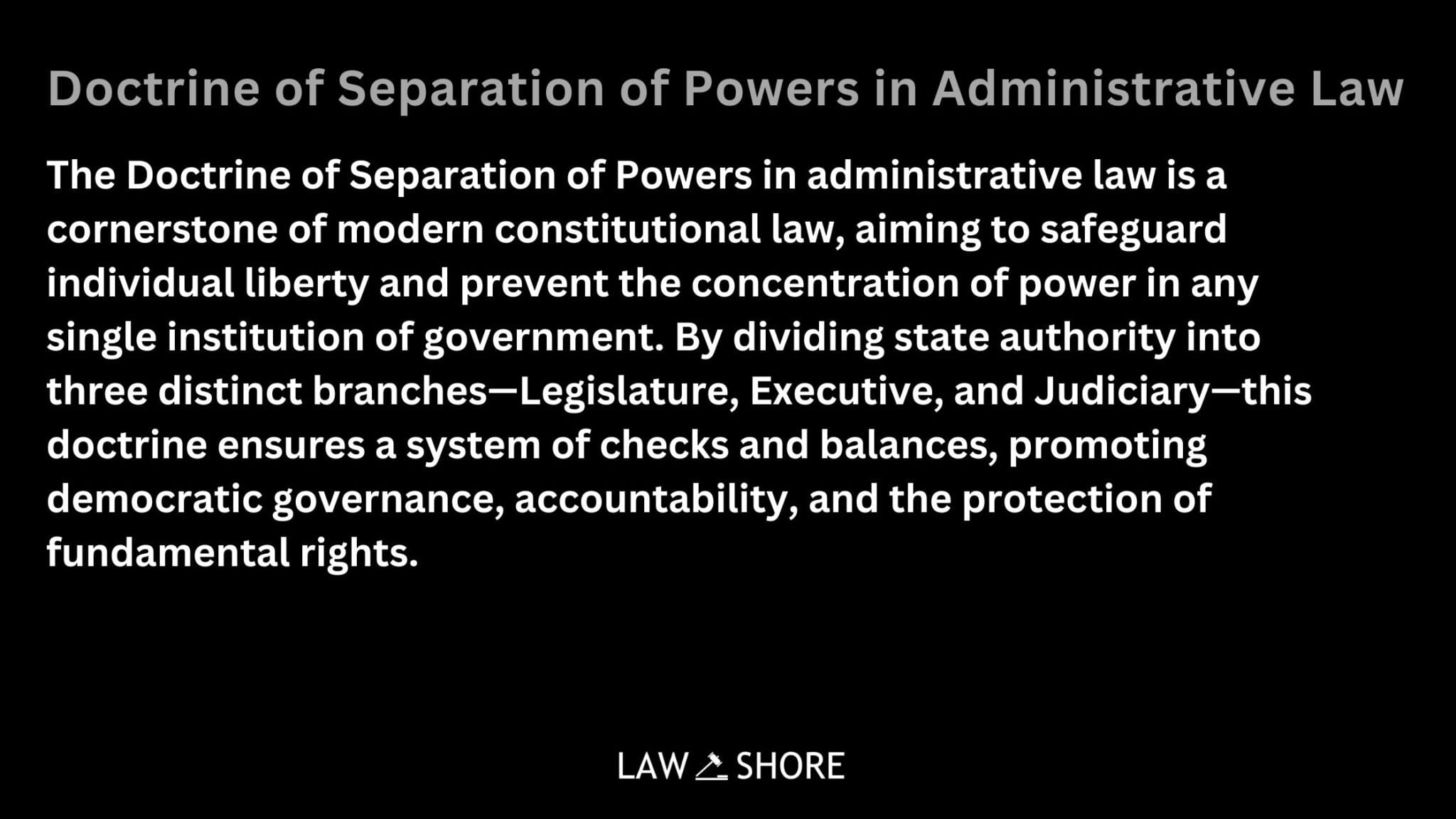 Doctrine of Separation of Powers in Administrative Law - Law Shore