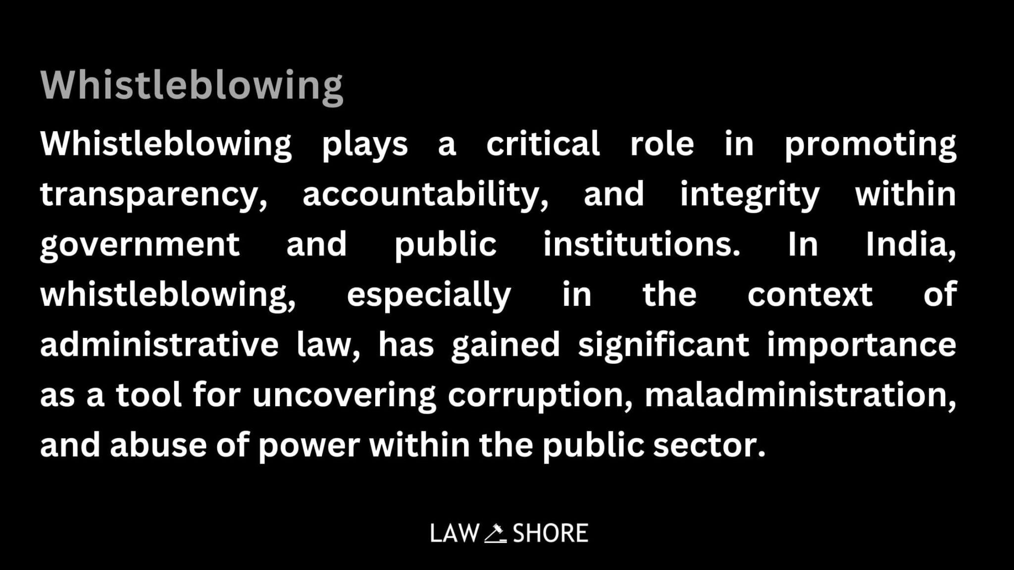 Whistleblowing in Administrative Law - Law Shore