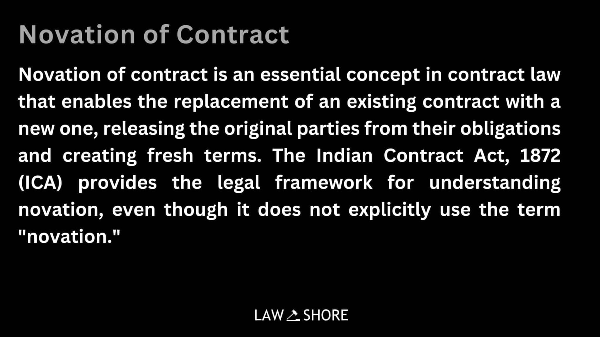 Novation of Contract - Law Shore